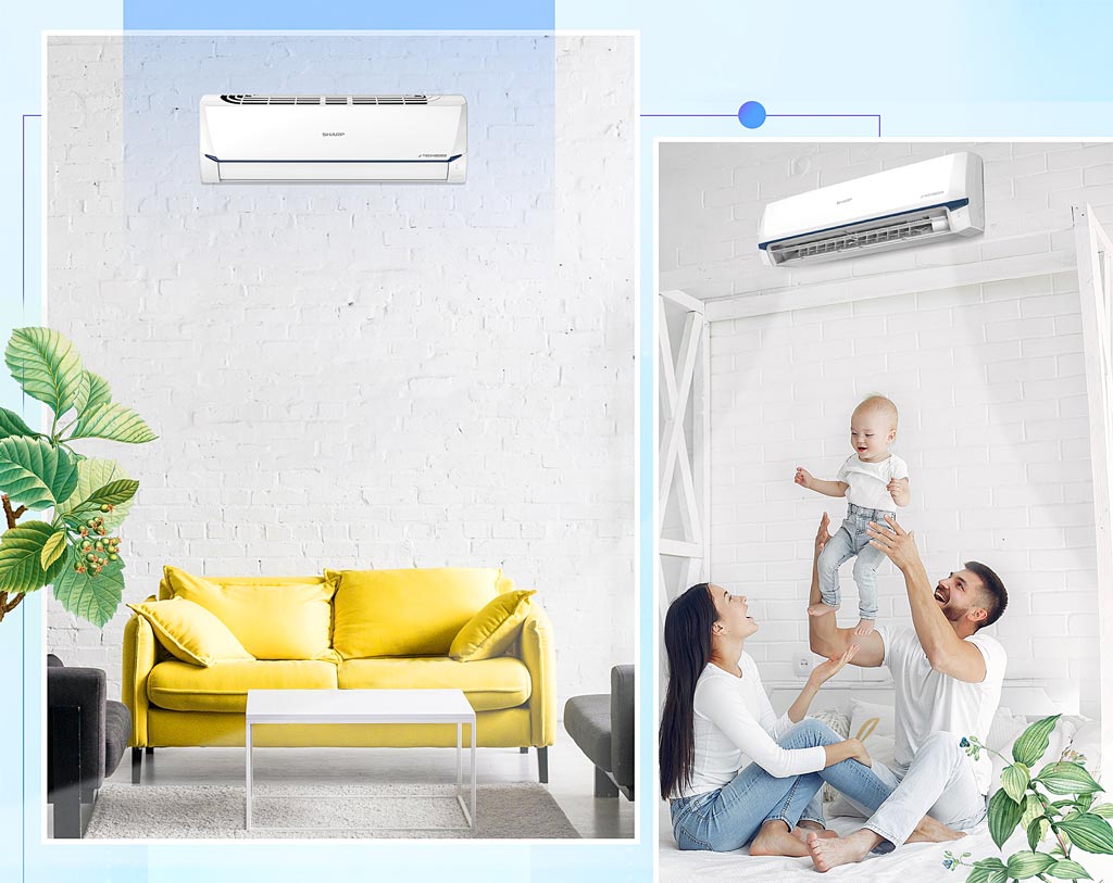 Sharp's exclusive PLASMACLUSTER ION technology attacks airborne bacteria