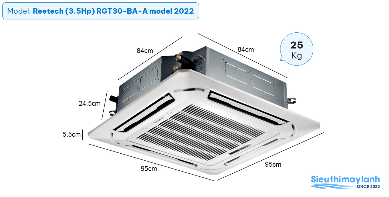 Máy lạnh âm trần Reetech (3.5Hp) RGT30-BA-A model 2022 - Giao hàng tỉnh ...